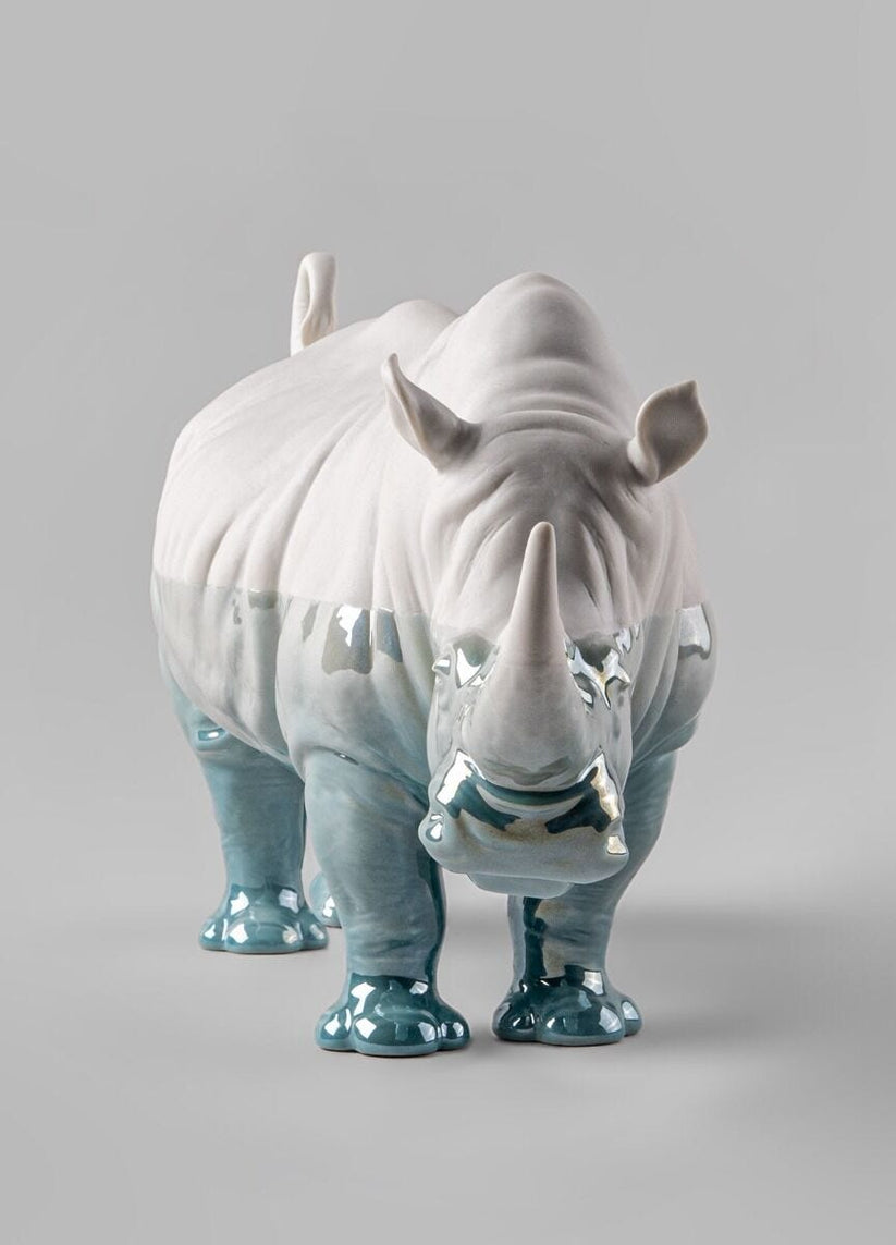 Lladró White Rhino - Underwater Animal Sculpture – FormFluent