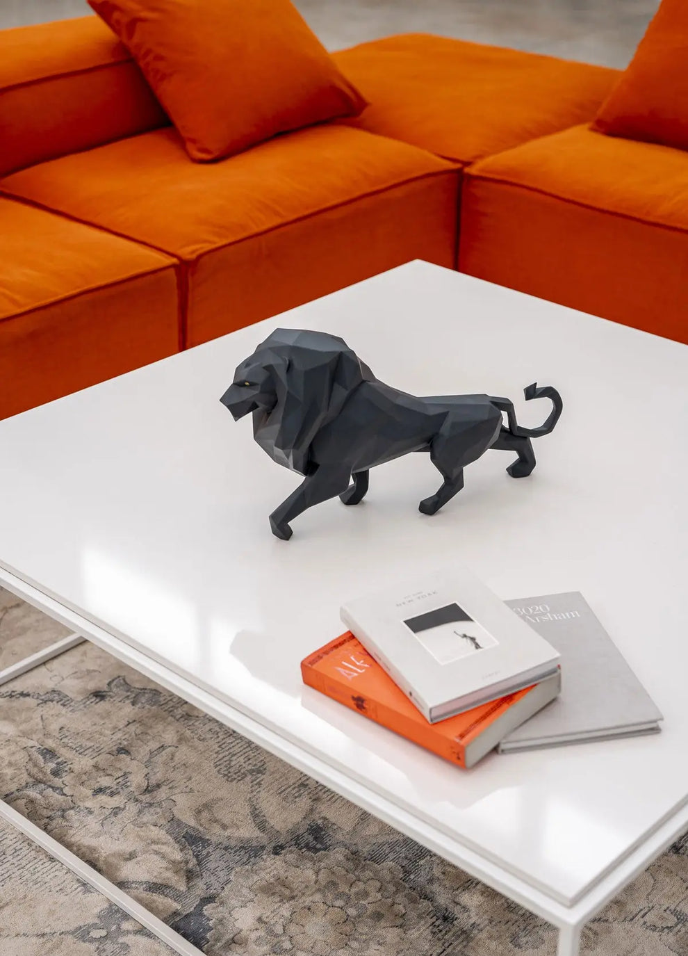 Lladró Origami Lion Sculpture Matt Black – FormFluent